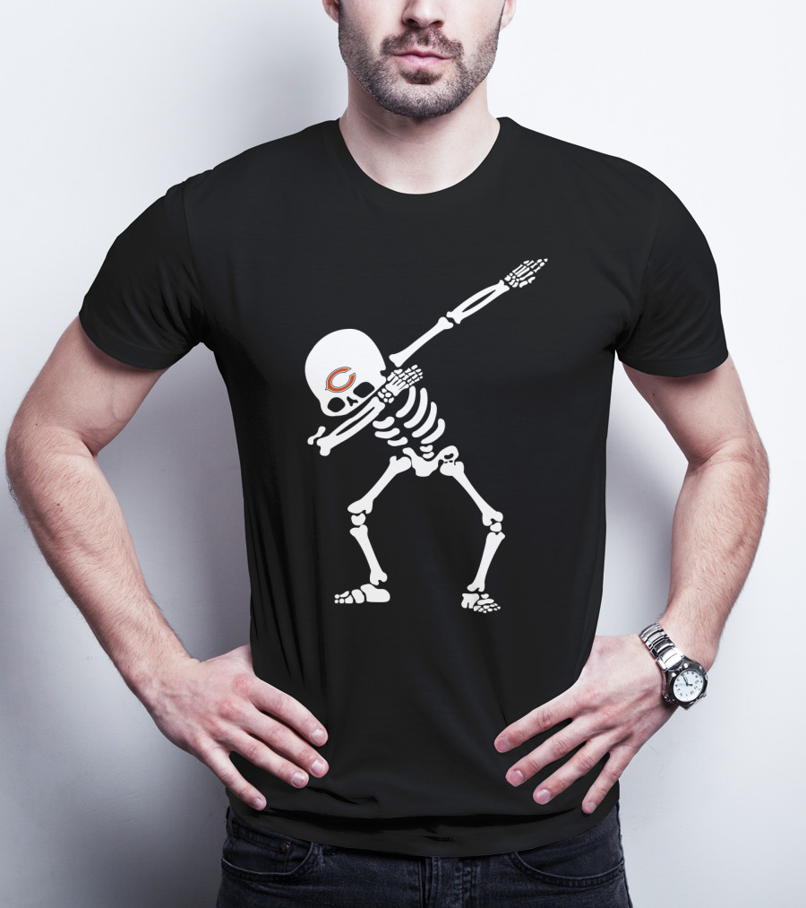 Skeleton Dab With Chicago Bears T-Shirt