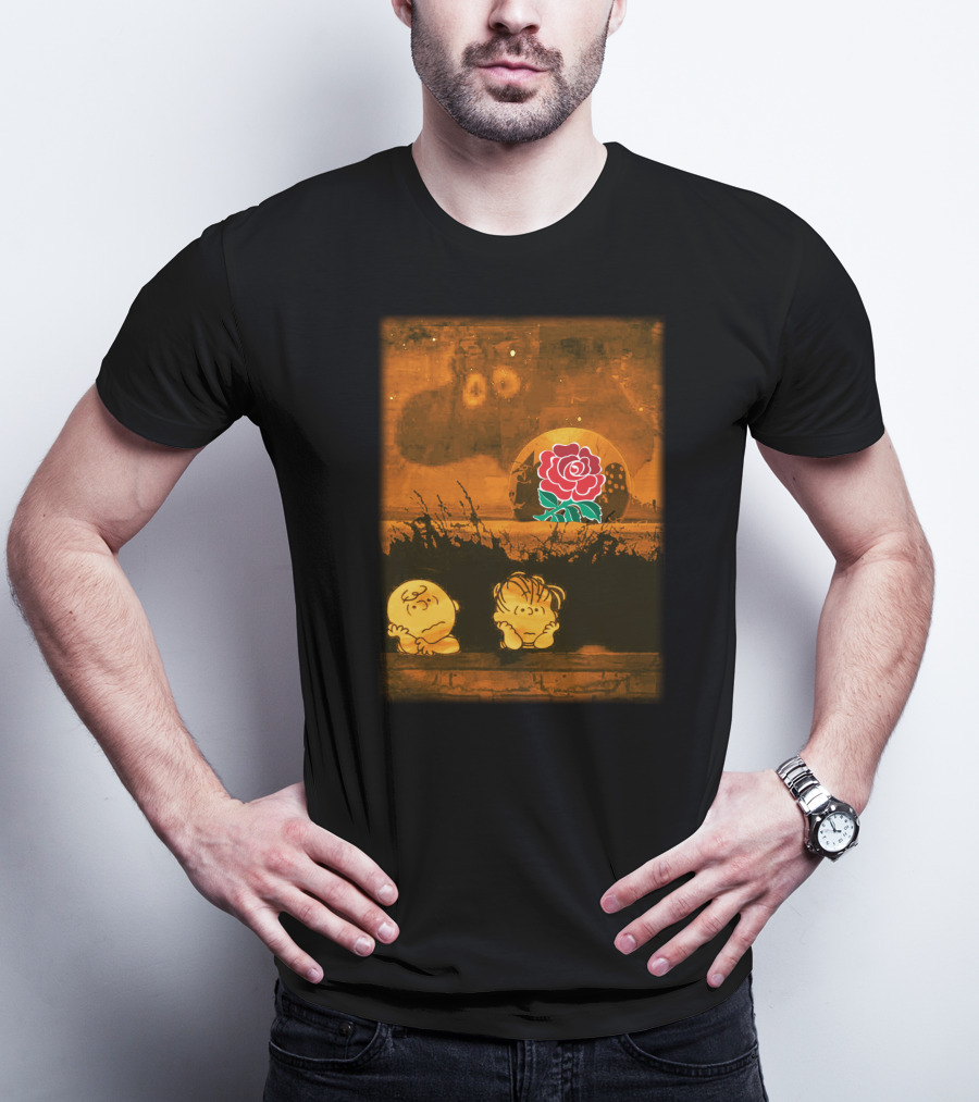 Peanuts Halloween England Rugby RFU Rose Moon Scene T-Shirt