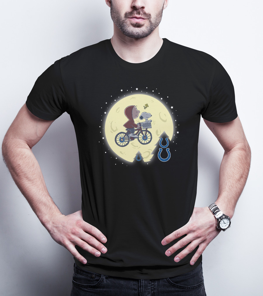 Halloween Indianapolis Colts Snoopy Et Moon Bicycle T-Shirt