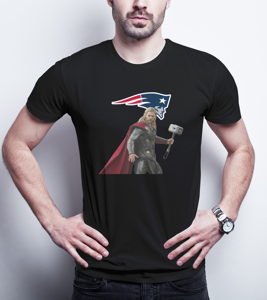 Patriots Thor Crossover Mjolnir Nfl Tribute T-Shirt