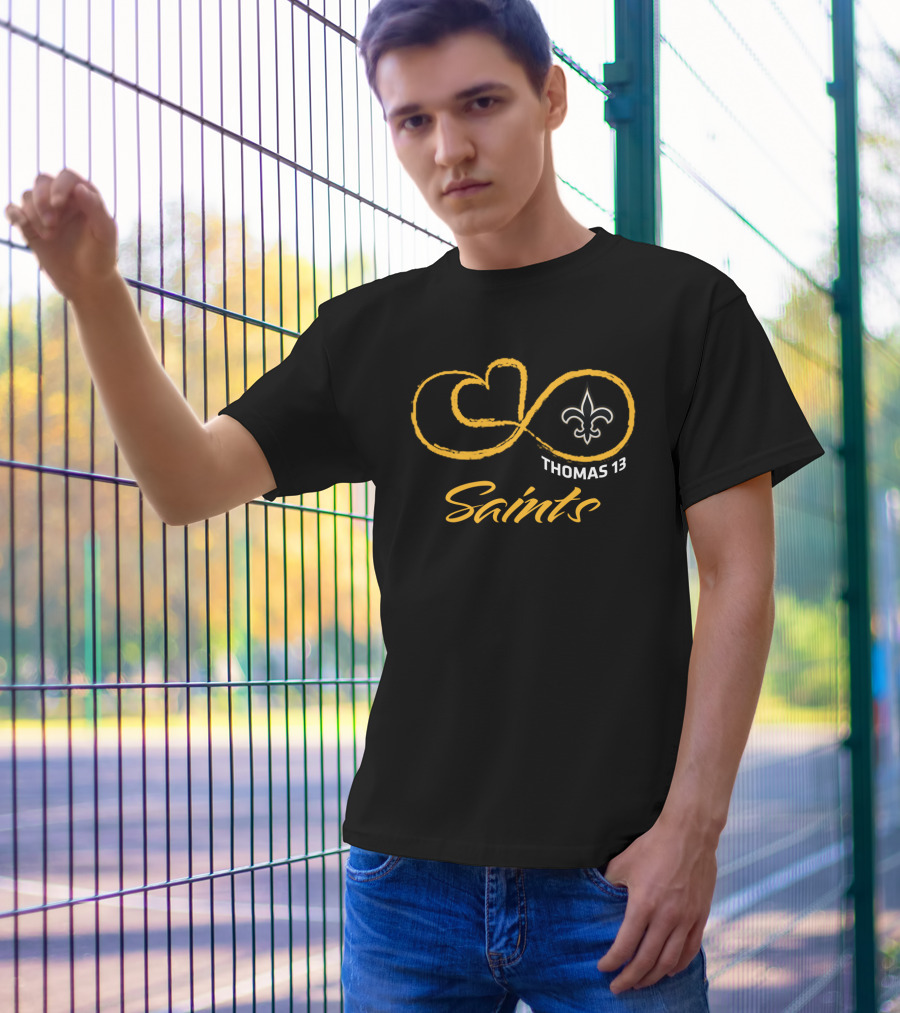 New Orleans Saints Thomas 13 Fleur-De-Lis Infinity Symbol T-Shirt