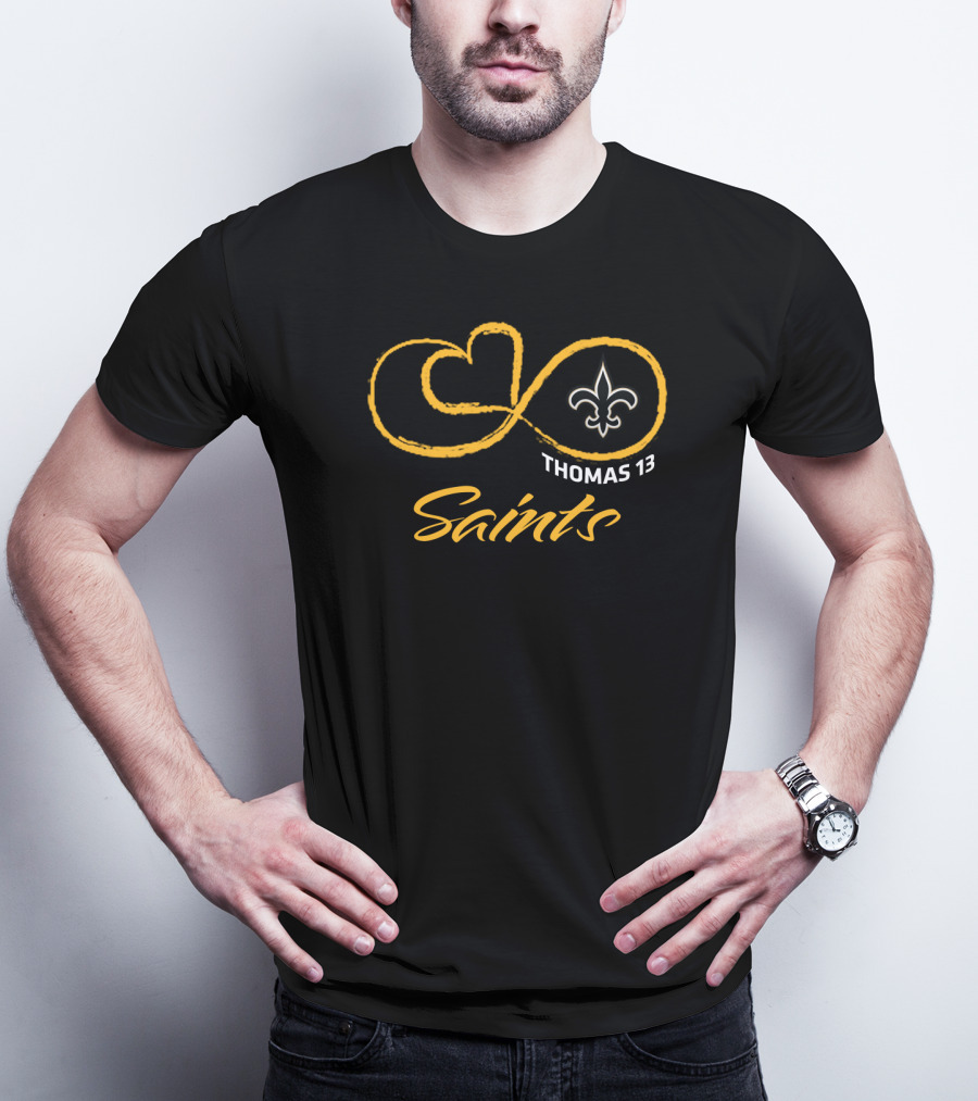 New Orleans Saints Thomas 13 Fleur-De-Lis Infinity Symbol T-Shirt
