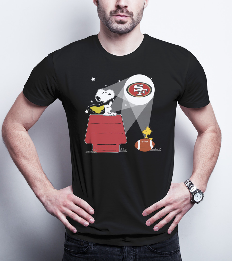 San Francisco 49ers Snoopy Woodstock Football Peanuts Spotlight T-Shirt