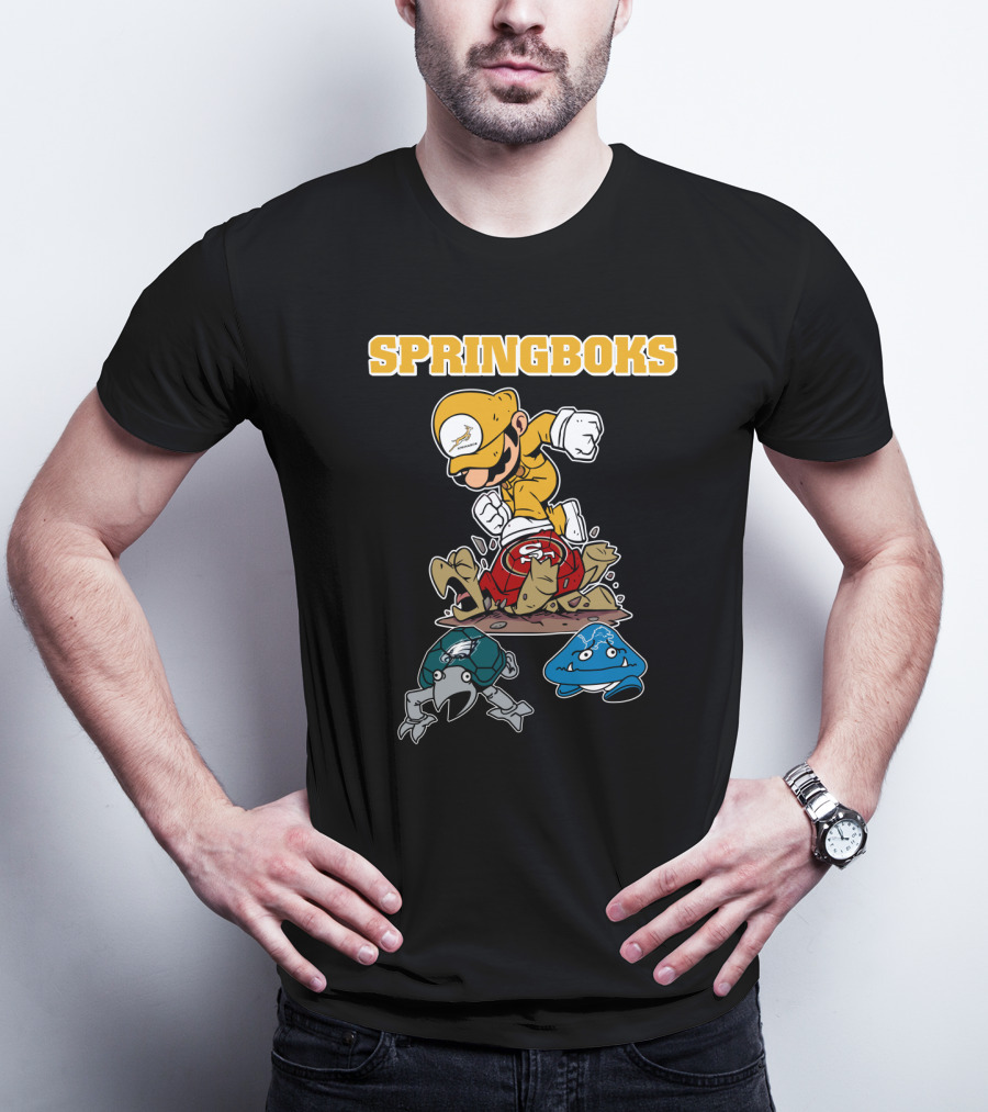 Springboks Jumping Character Over Enemies T-Shirt