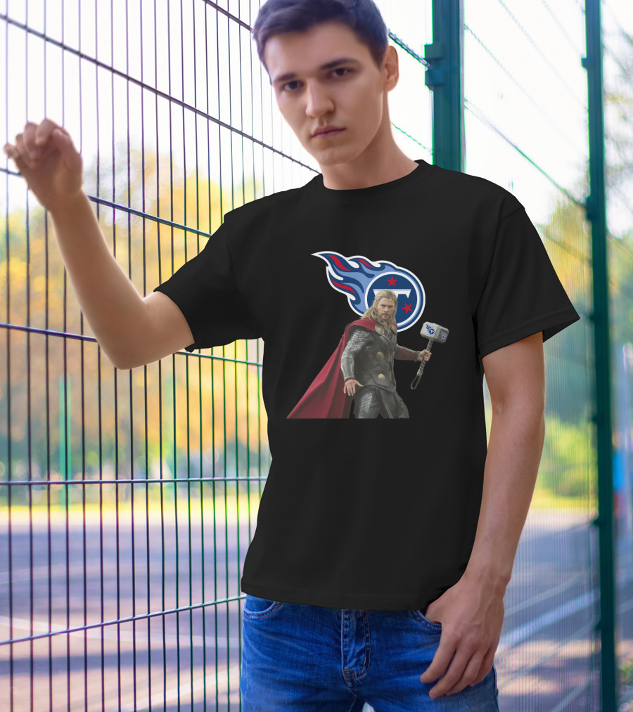 Tennessee Titans Thor Nfl Crossover With Hammer T-Shirt
