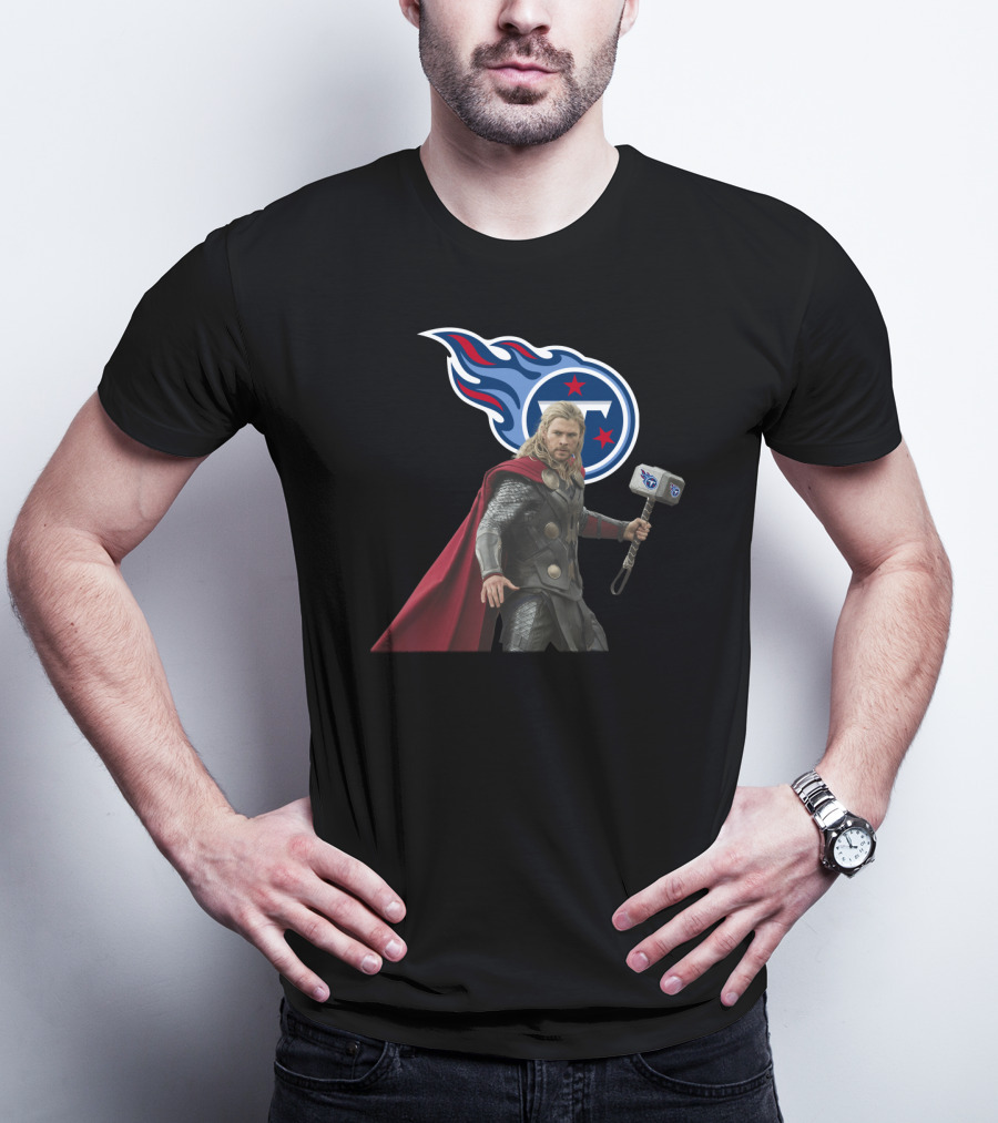 Tennessee Titans Thor Nfl Crossover With Hammer T-Shirt