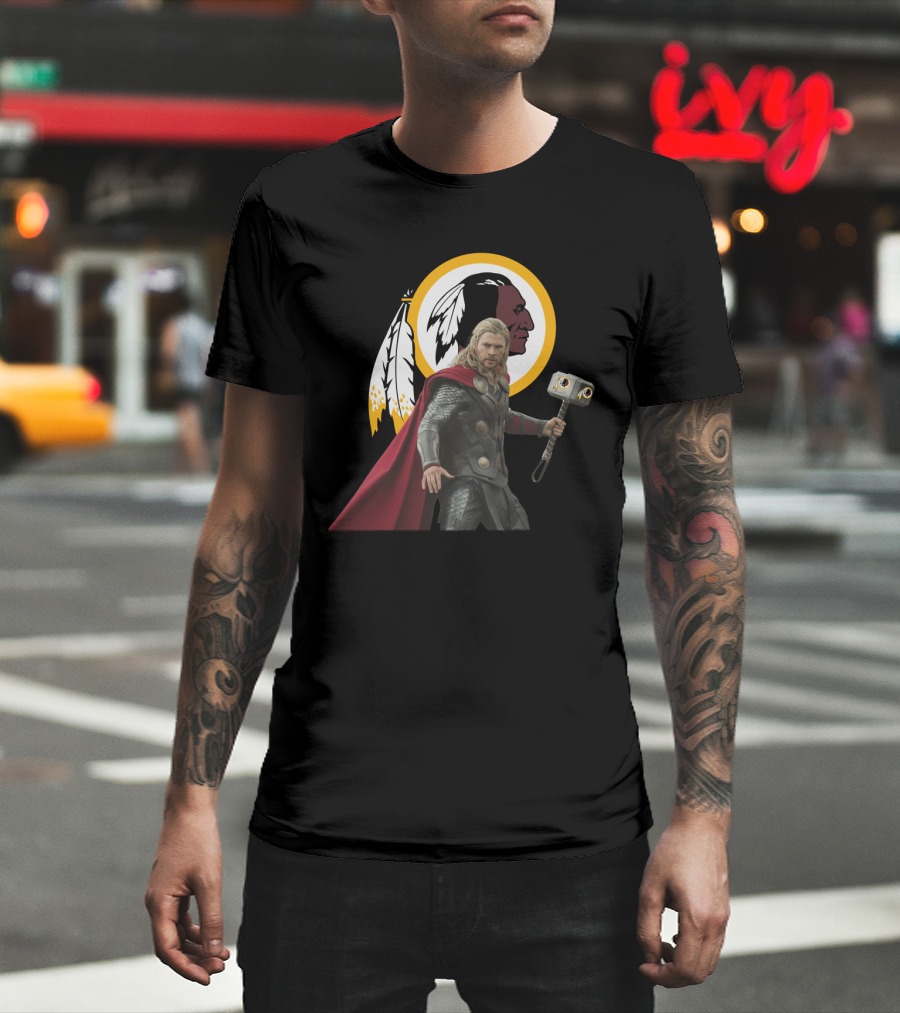 Washington Redskins Thor Mjolnir Crossover T-Shirt