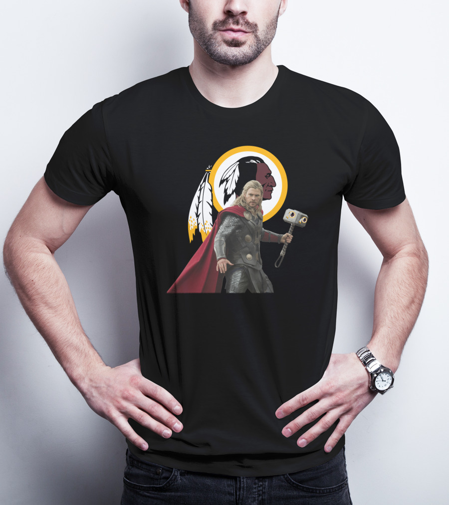 Washington Redskins Thor Mjolnir Crossover T-Shirt