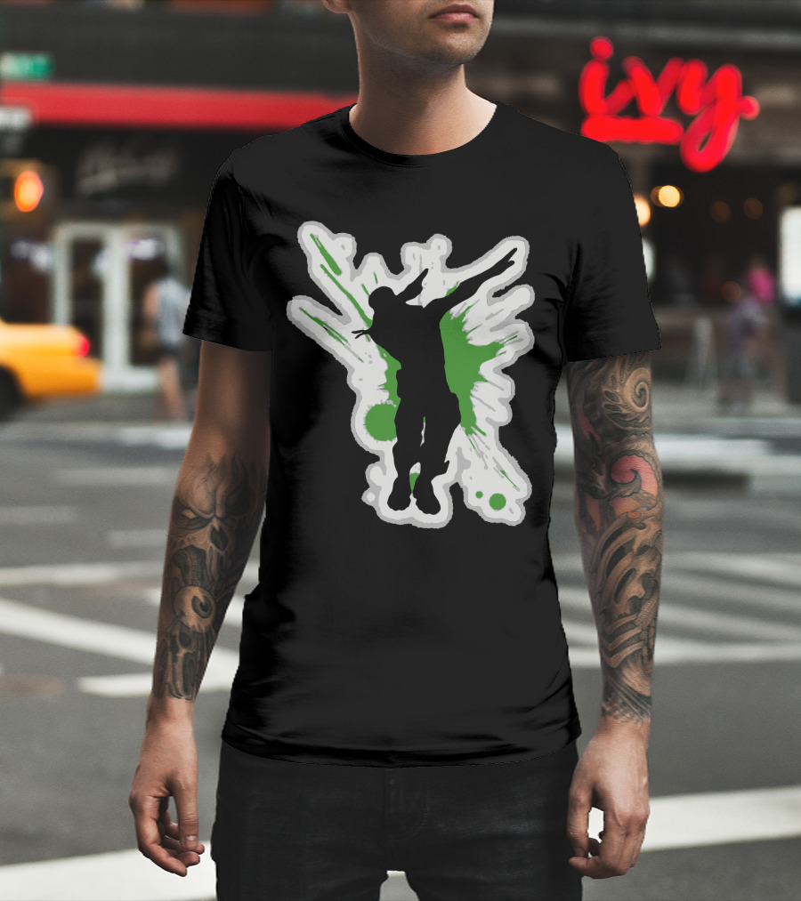 Silhouette Dab With Dynamic Green Splash - Dane Dab T-Shirt
