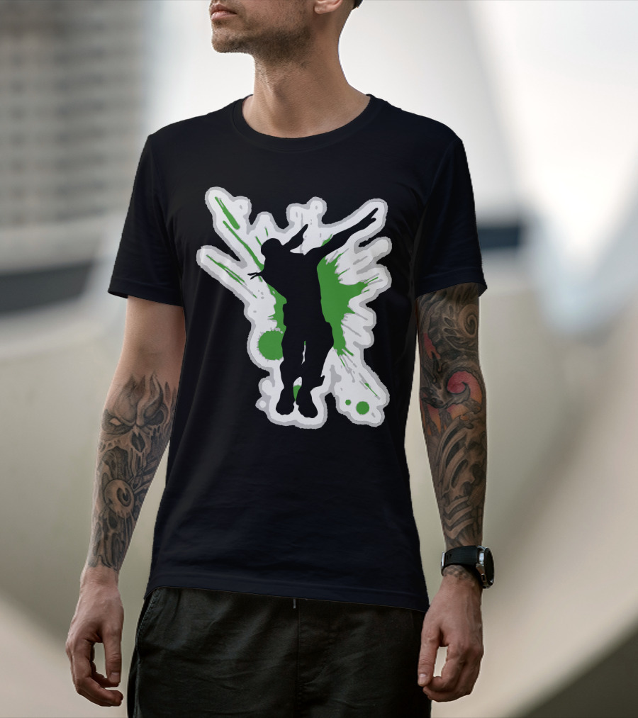 Silhouette Dab With Dynamic Green Splash - Dane Dab T-Shirt