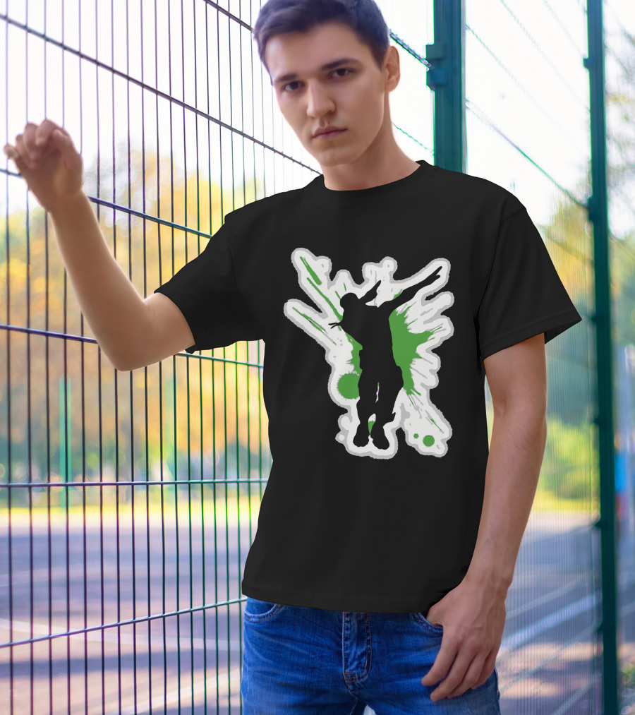 Silhouette Dab With Dynamic Green Splash - Dane Dab T-Shirt