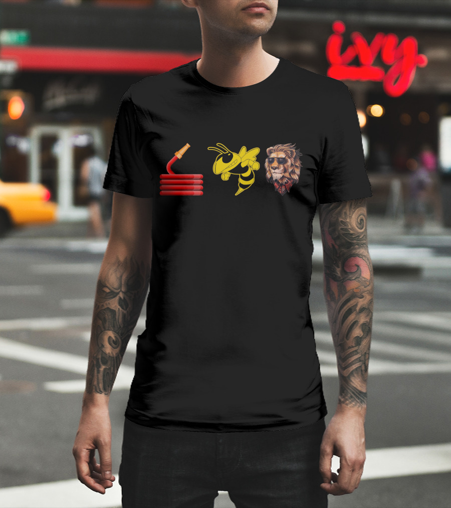 Hose Insect Animated Sunglasses Lion T-Shirt
