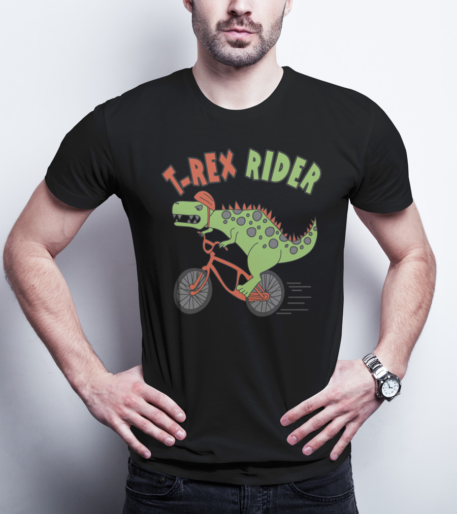 T REX RIDER Dinosaur Biking Adventure With Helmet And Speed T-Shirt