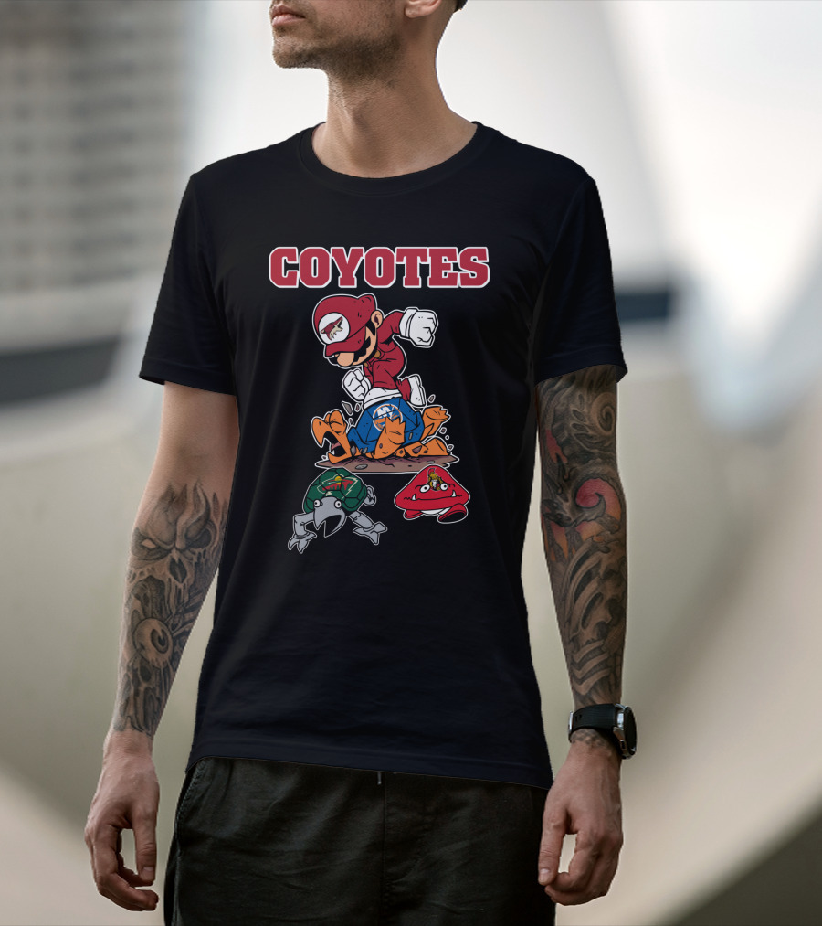 Coyotes Mario Parody With Duck And Crab Characters T-Shirt