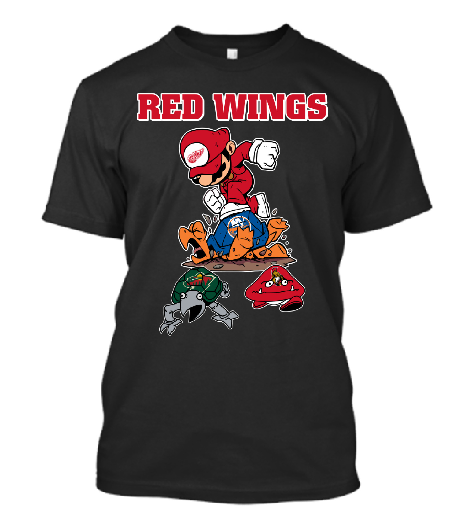 Red Wings Retro Cartoon Mascot T-Shirt