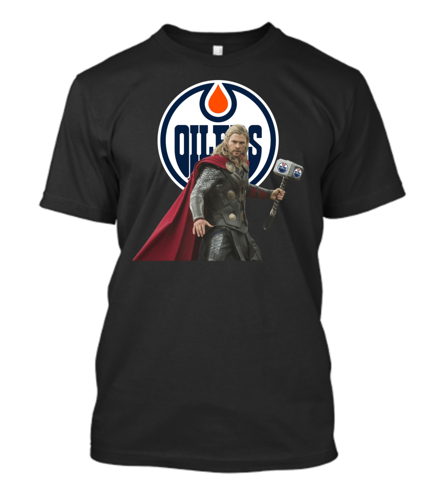 Edmonton Oilers Marvel Thor Hammer T-Shirt