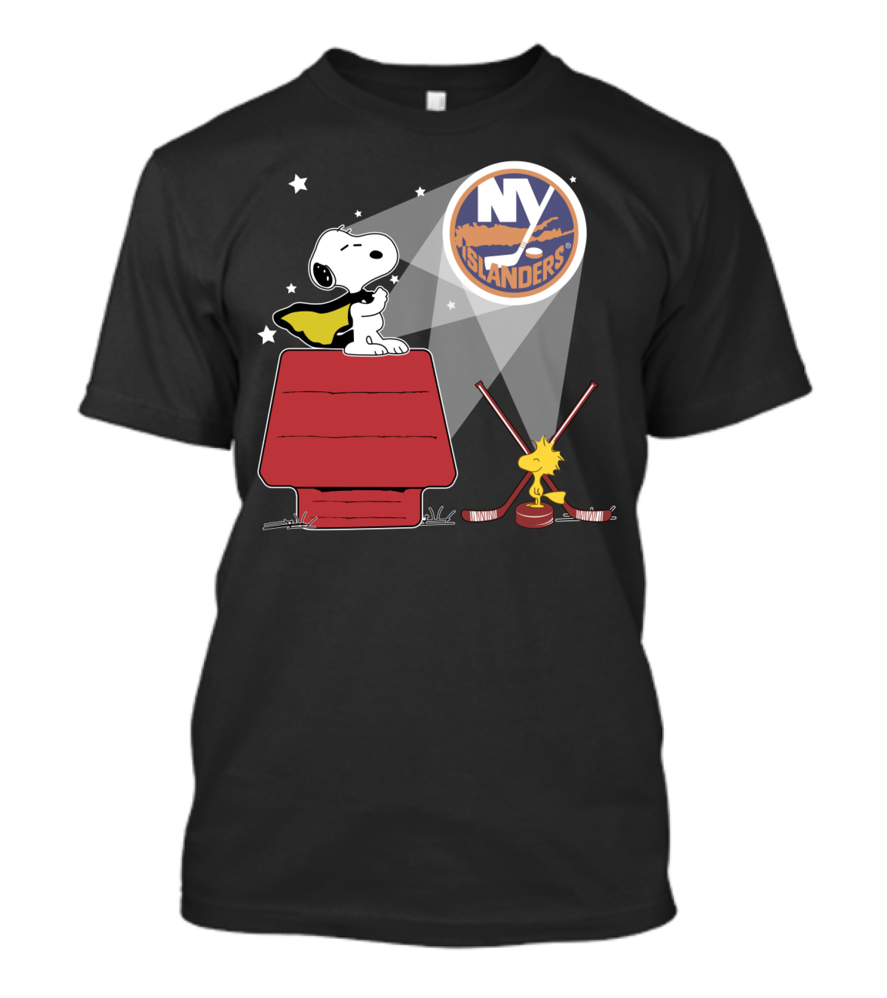Ny Islanders Snoopy Woodstock Hockey Fan Scene T-Shirt