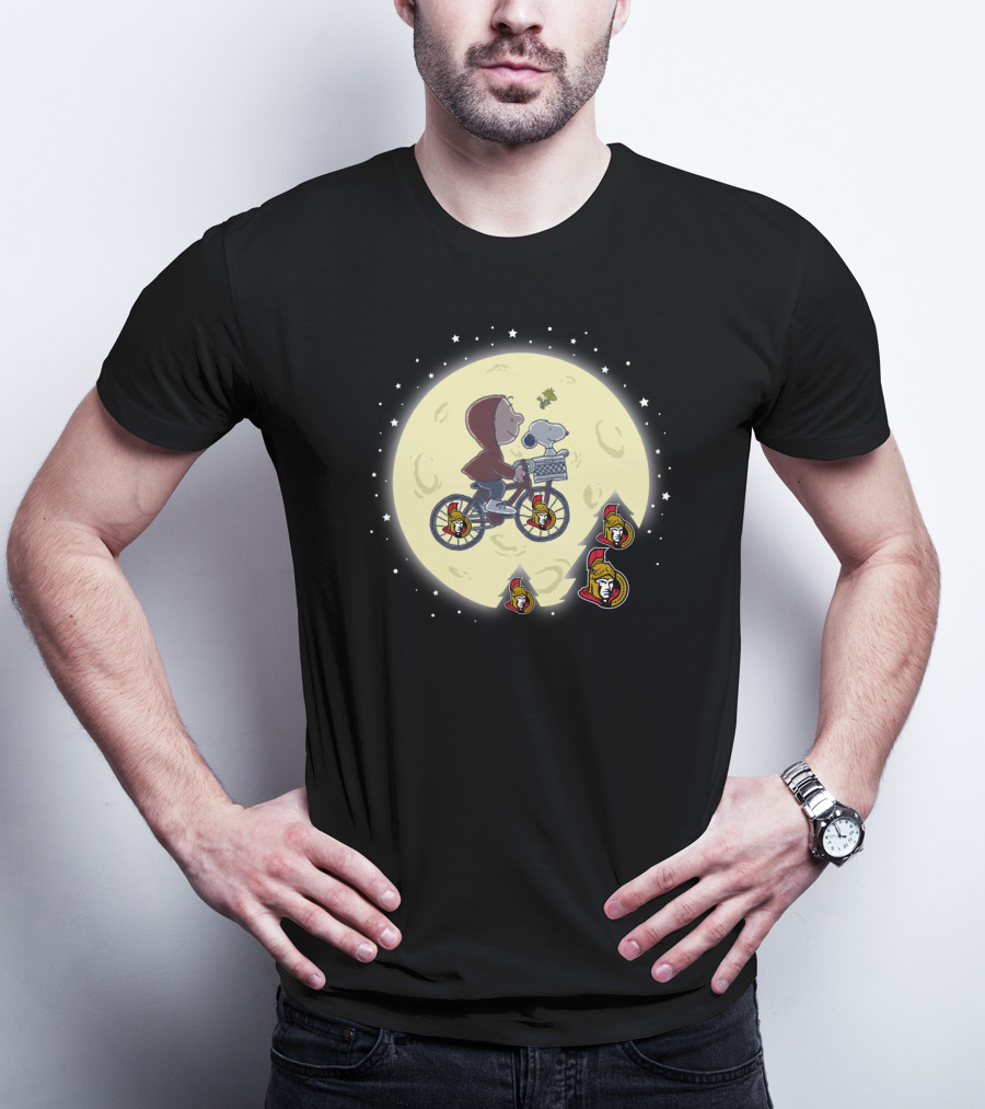 Halloween Ottawa Senators Et Moon Peanuts Crossover T-Shirt