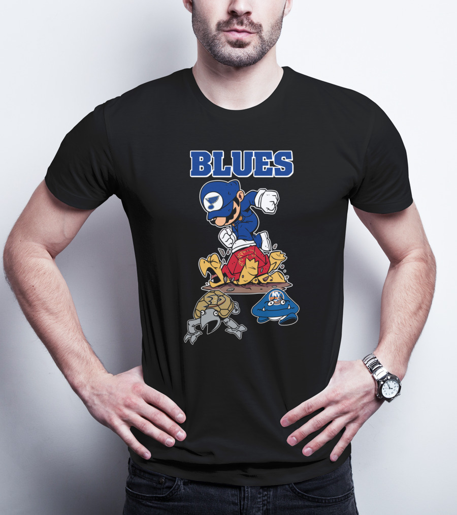 Blues St. Louis Hockey Style Parody With Video Game Character T-Shirt