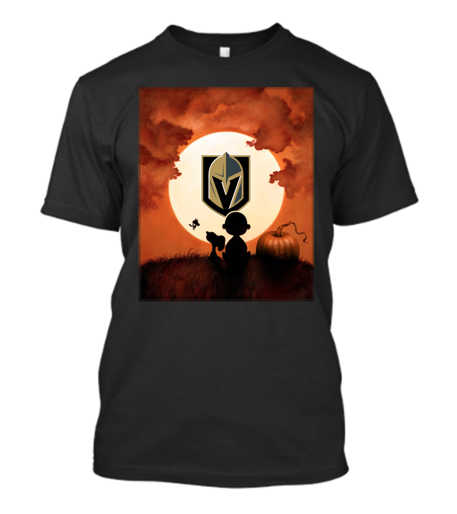 Halloween Vegas Golden Knights Full Moon Pumpkin Patch T-Shirt