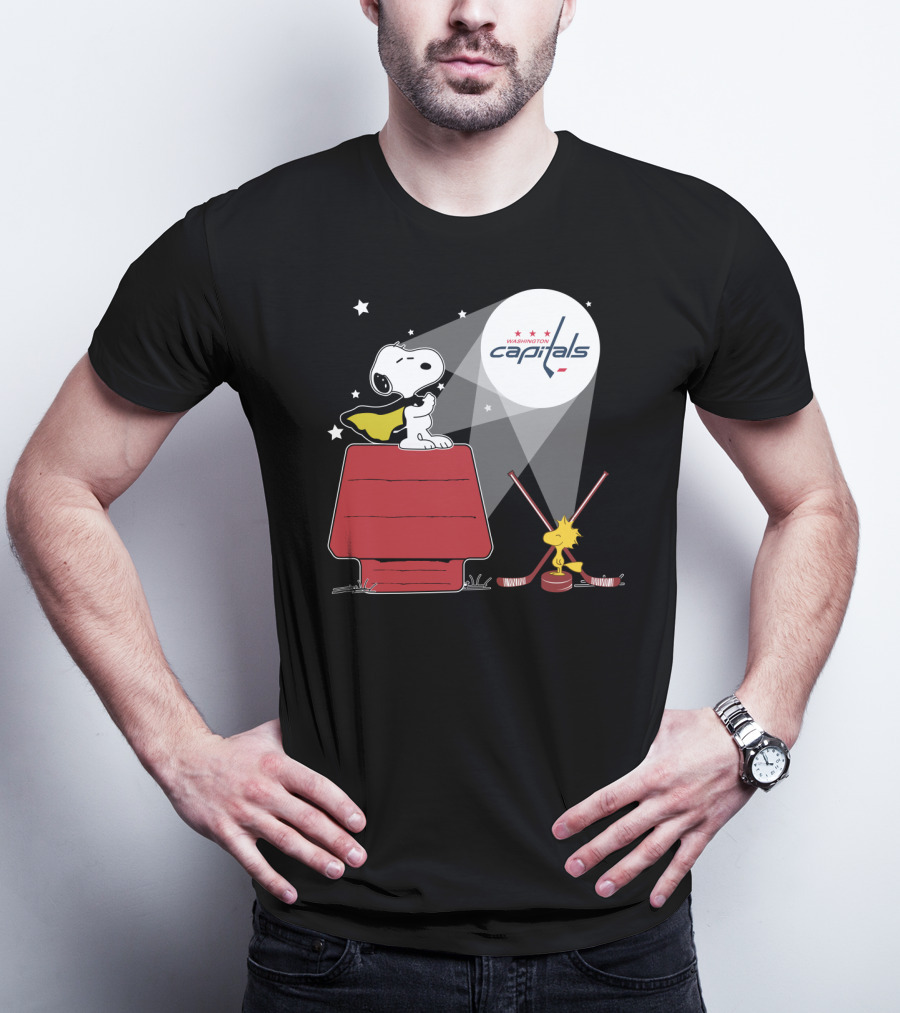 Snoopy And Woodstock Washington Capitals Nhl Hockey Spotlight T-Shirt