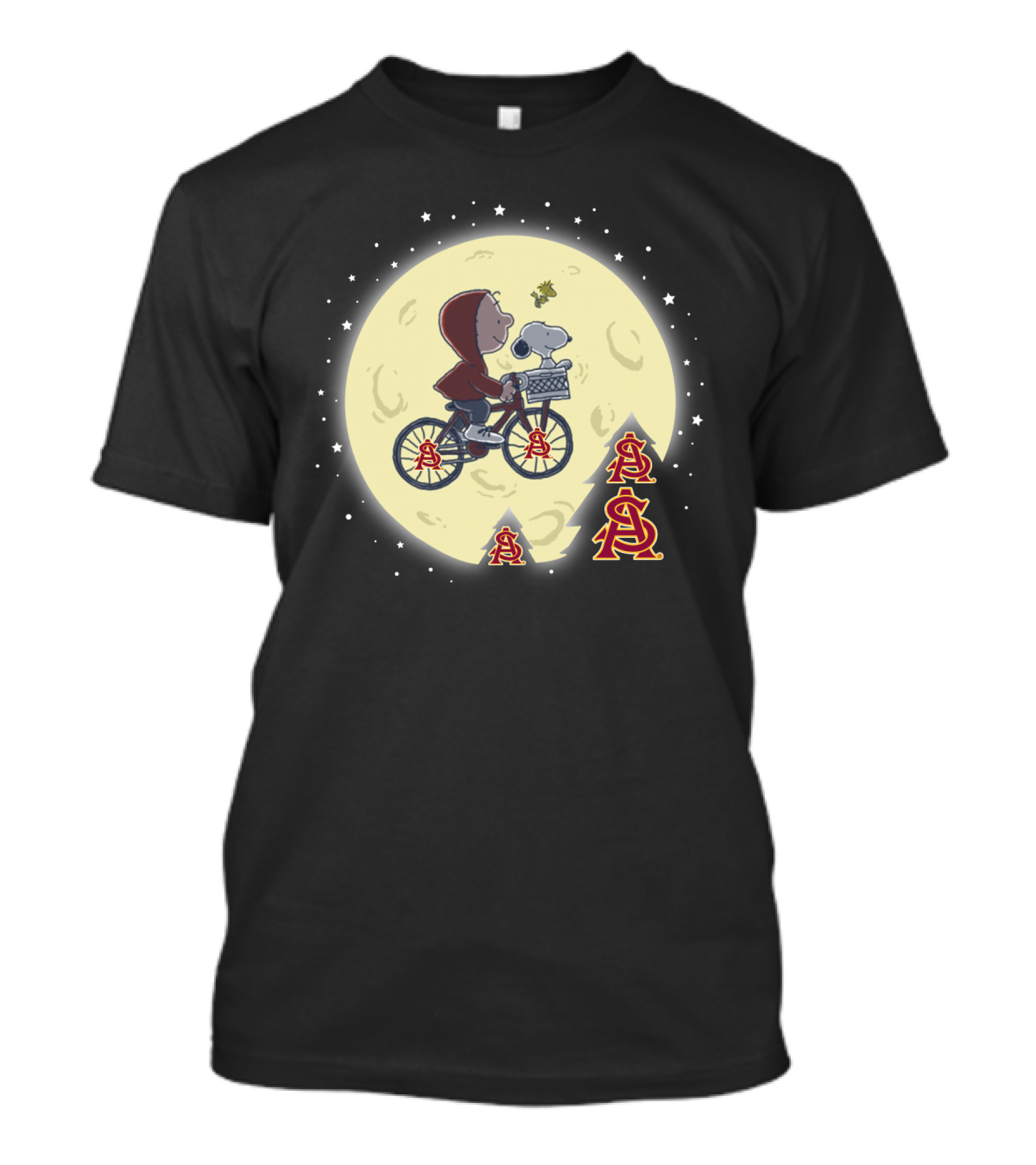 Halloween Arizona State Sun-Devils Moonlight Peanuts Mashup T-Shirt