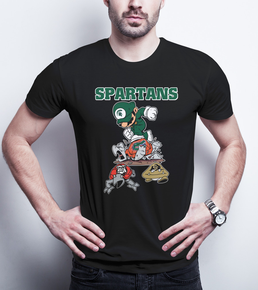 Spartans Msu Football Mario-Themed T-Shirt