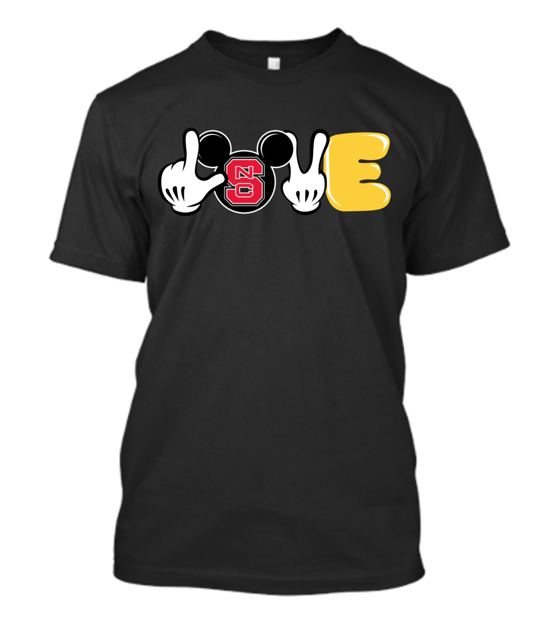 Nc State Wolfpack Mickey Mouse Hands Love T-Shirt