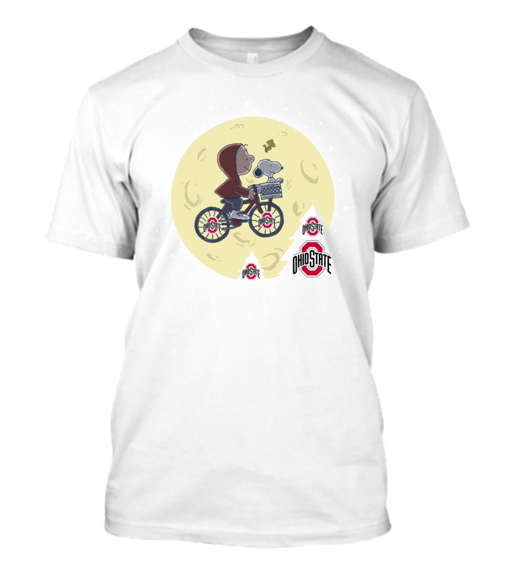 Ohio State Buckeyes Halloween Moon Ride With Beagle And Bicycle T-Shirt