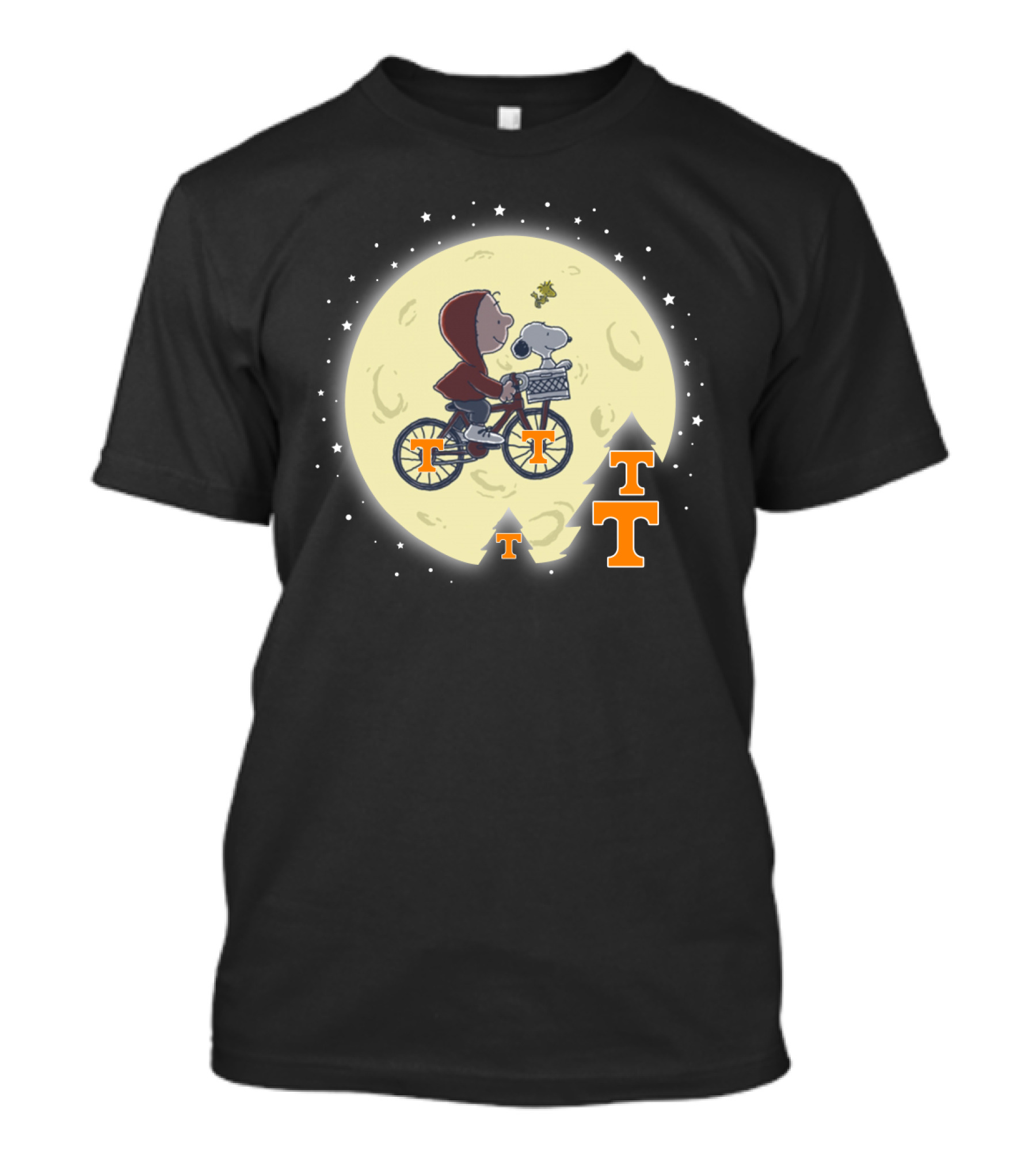 Halloween Tennessee VOLUNTEERS Football E.T. Moon Snoopy Charlie Brown Bicycle T-Shirt