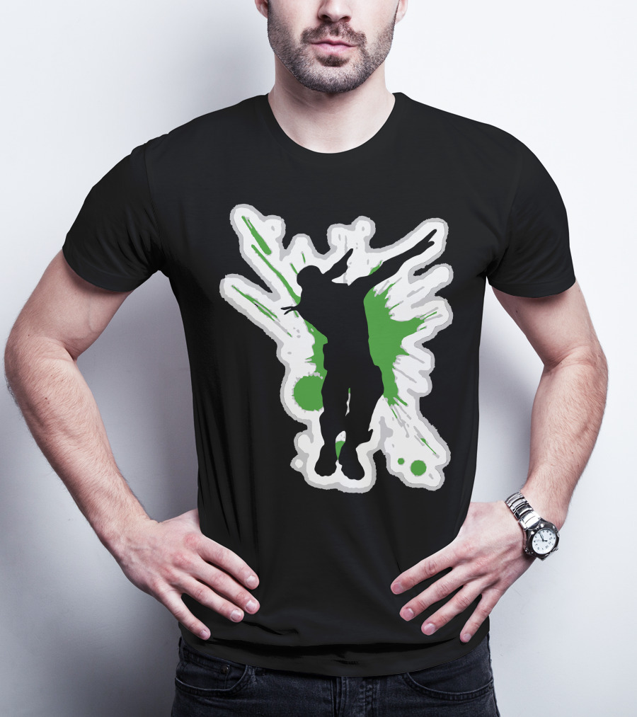 Dane Dab Silhouette Green Splatter T-Shirt