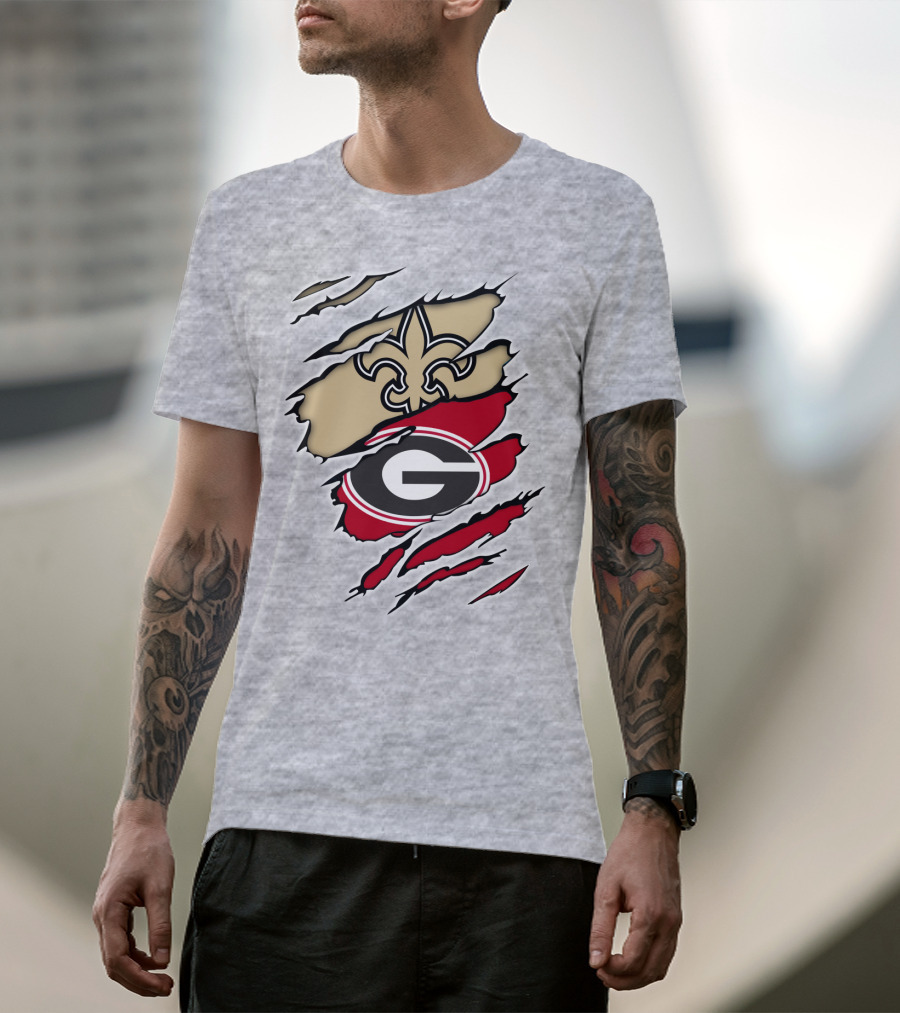New Orleans Saints Georgia Bulldogs T-Shirt