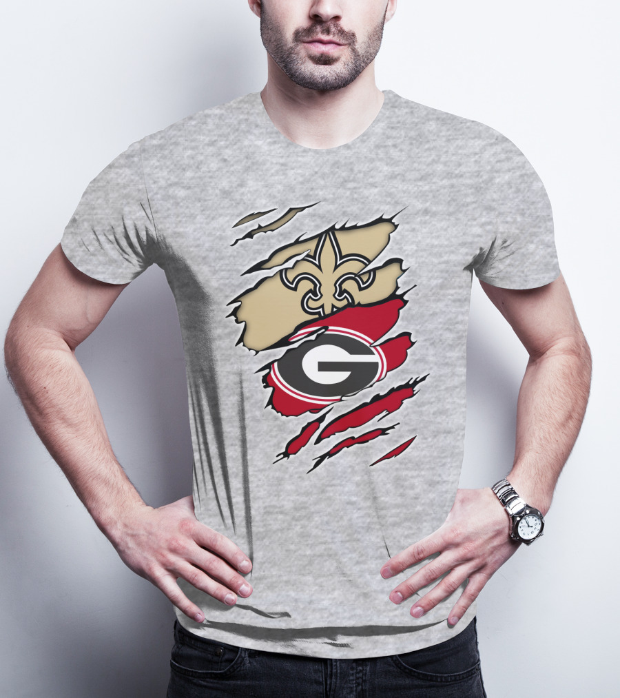 New Orleans Saints Georgia Bulldogs T-Shirt