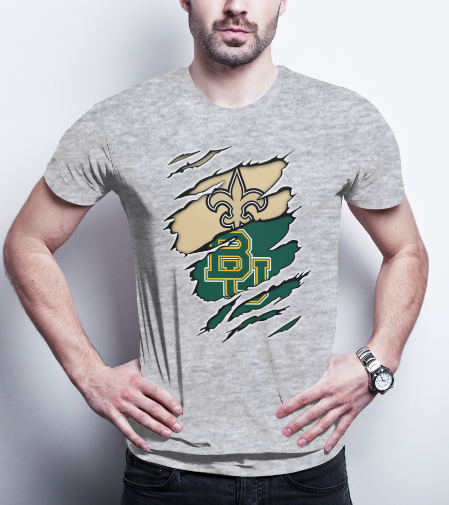 Saints Fleur-de-Lis Over Baylor Bears T-Shirt