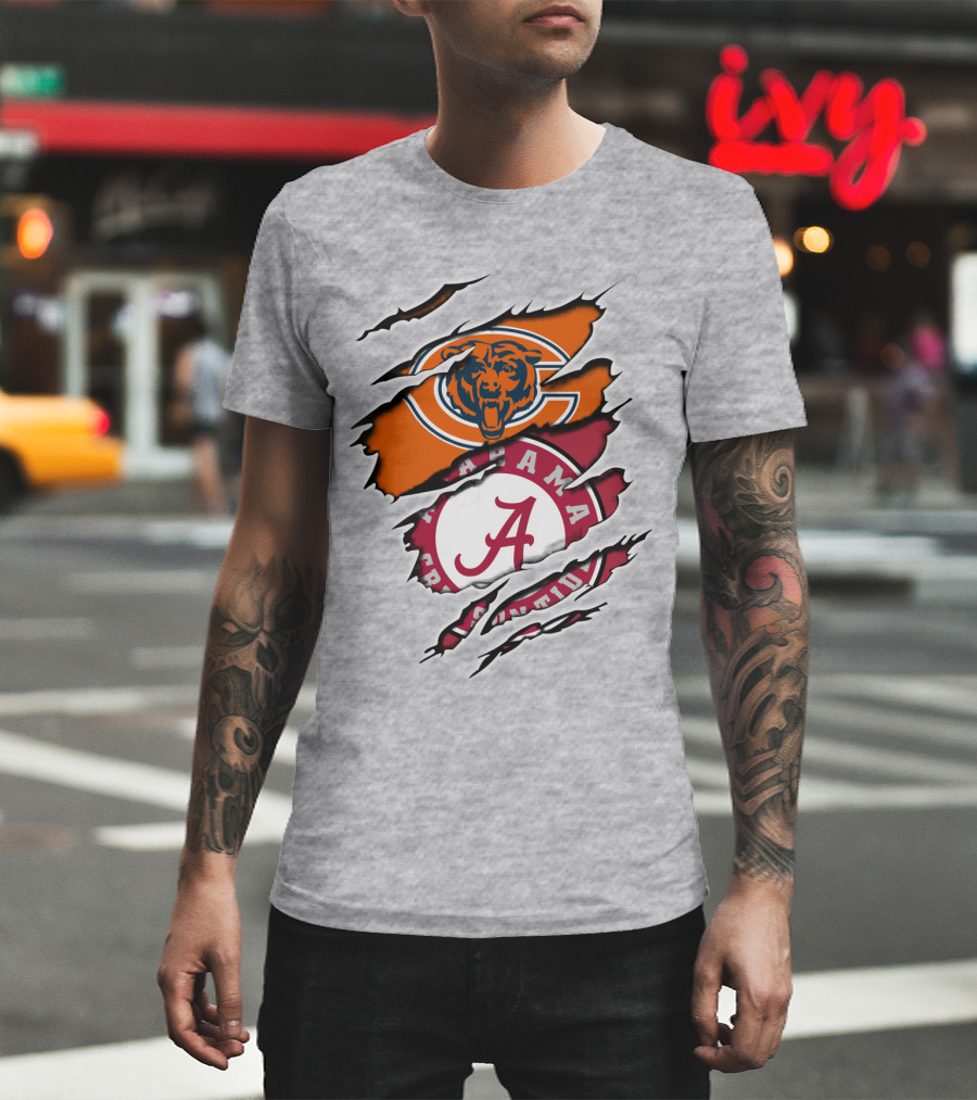 Chicago Bears Alabama Crimson Tide Football Fan Crossover T-Shirt
