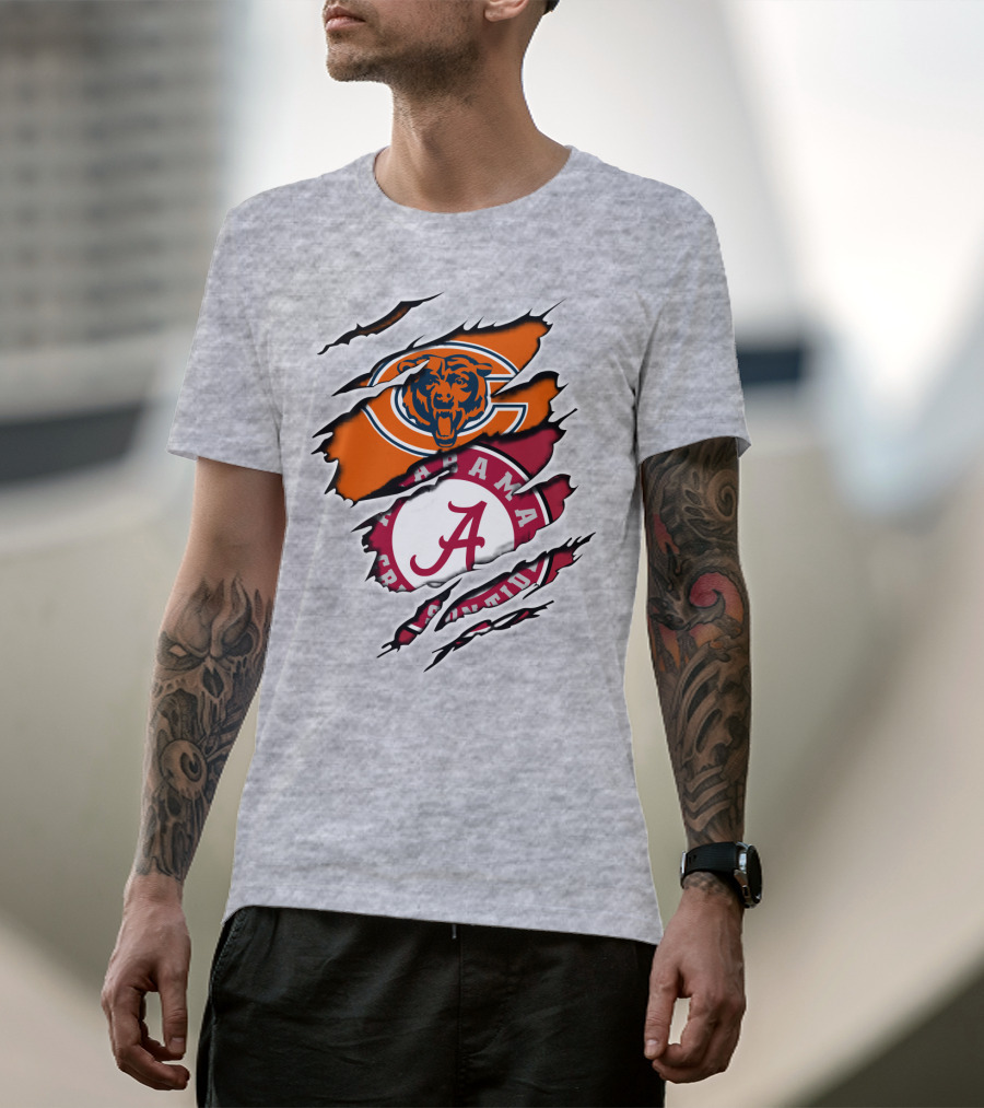 Chicago Bears Alabama Crimson Tide Football Fan Crossover T-Shirt