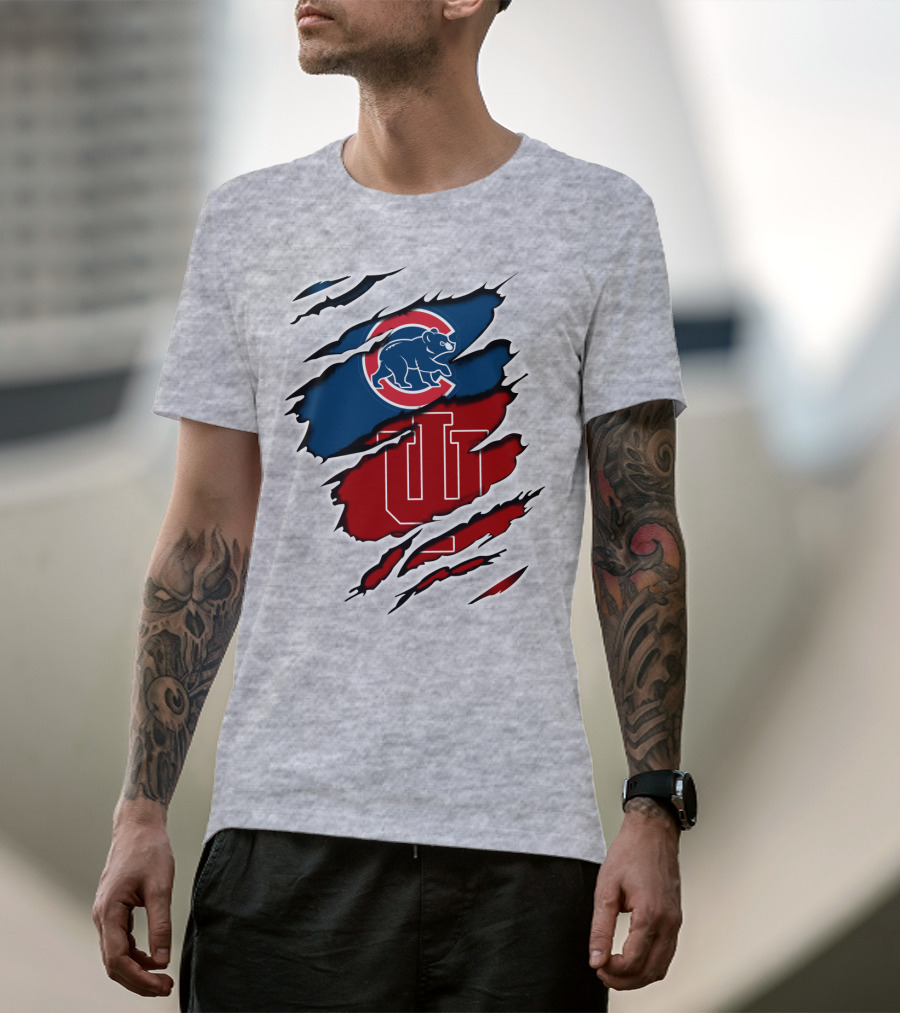 Cubs Indiana Hoosiers Scratch Logo Combo T-Shirt