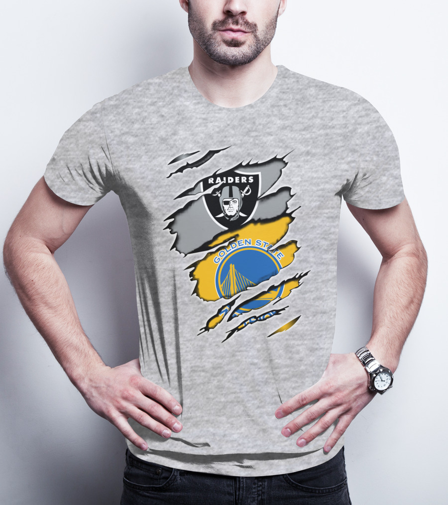 Raiders Golden State Warriors Logo Mashup T-Shirt