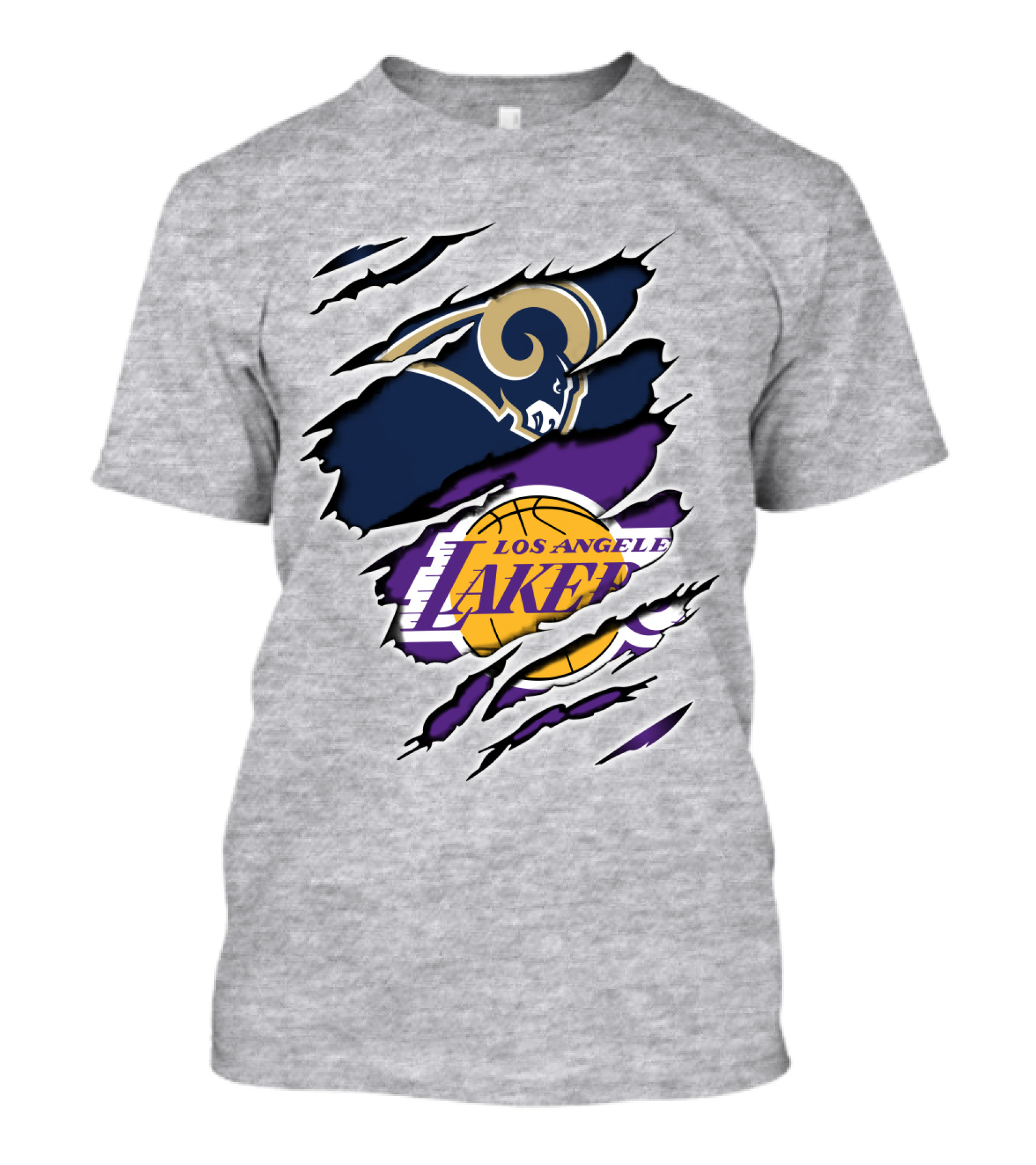 Los Angeles Rams Lakers Dual Logo Collaboration T-Shirt