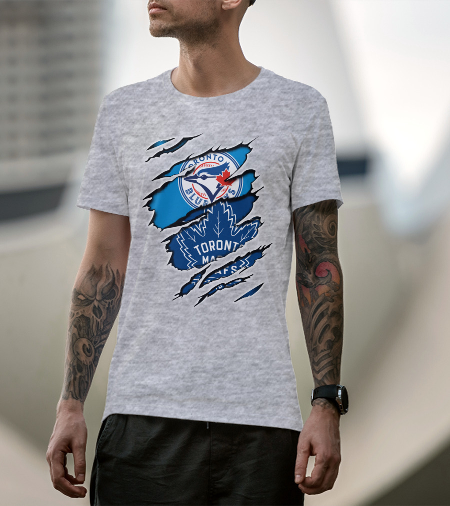 Toronto Blue Jays Maple Leafs Dual Logo Overlap T-Shirt