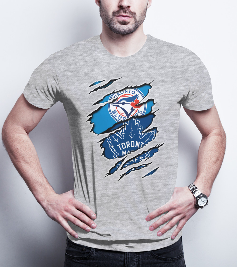 Toronto Blue Jays Maple Leafs Dual Logo Overlap T-Shirt