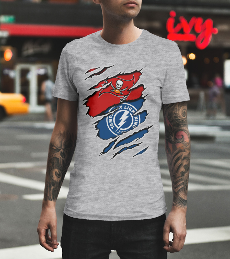 Tampa Bay Buccaneers Lightning Crossover Fan T-Shirt