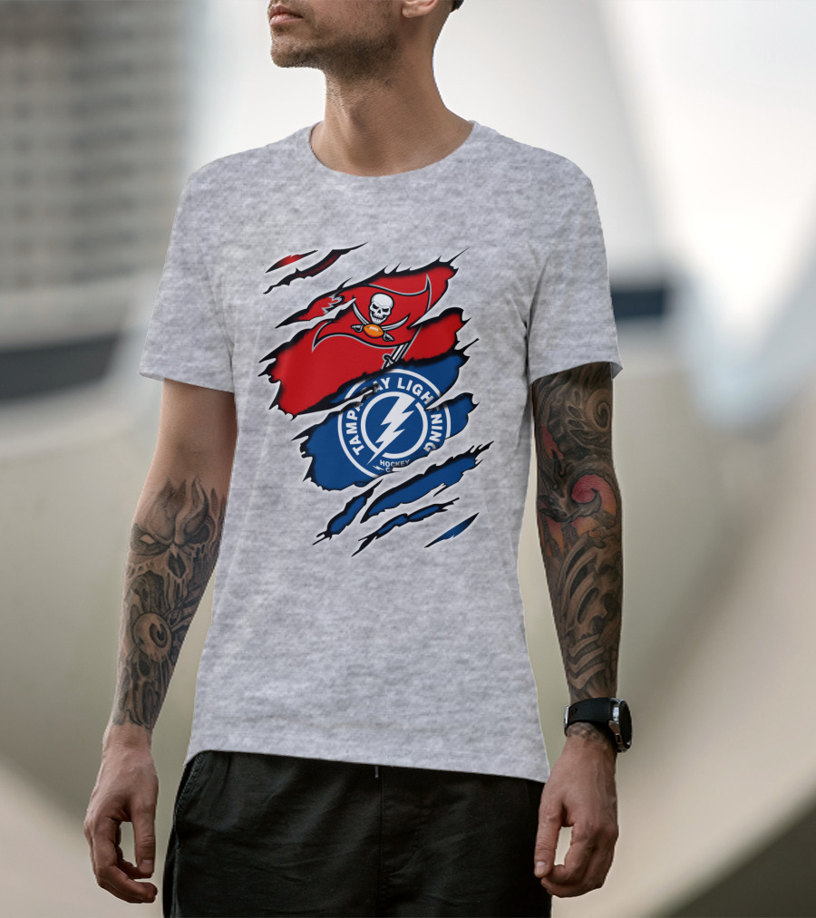 Tampa Bay Buccaneers Lightning Crossover Fan T-Shirt