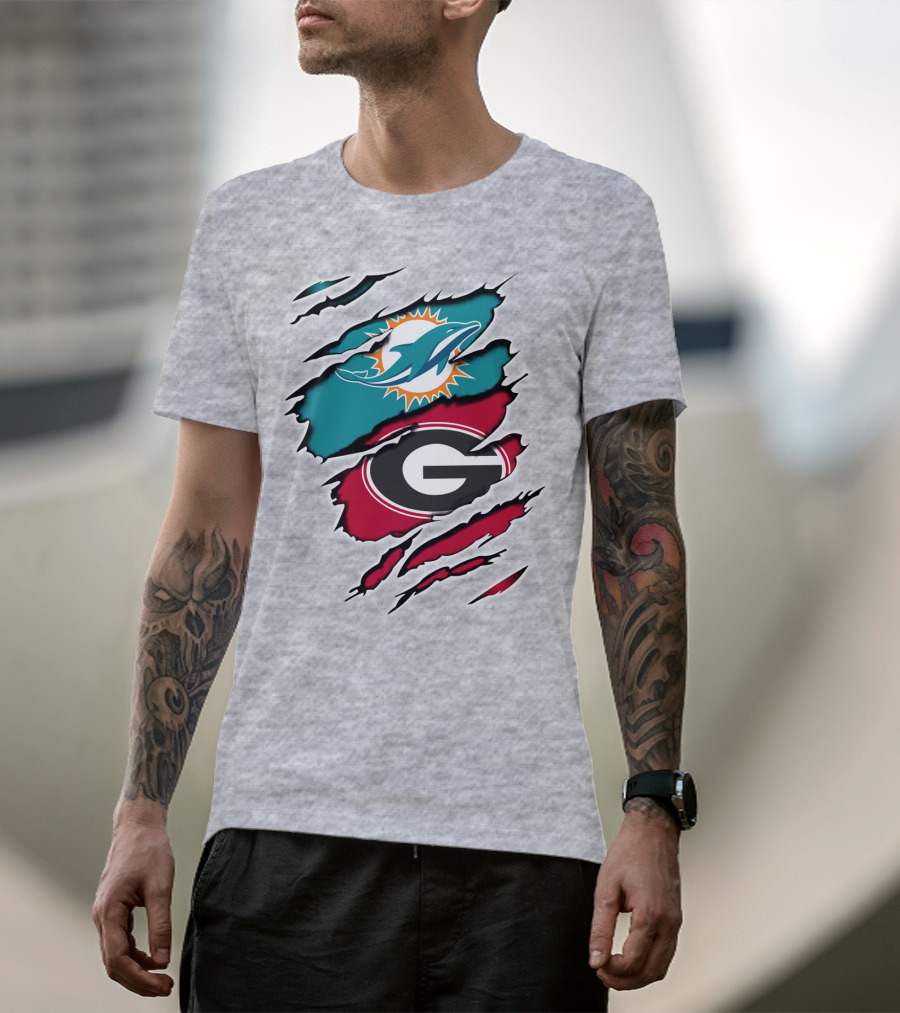 Miami Dolphins Georgia Bulldogs Dual T-Shirt