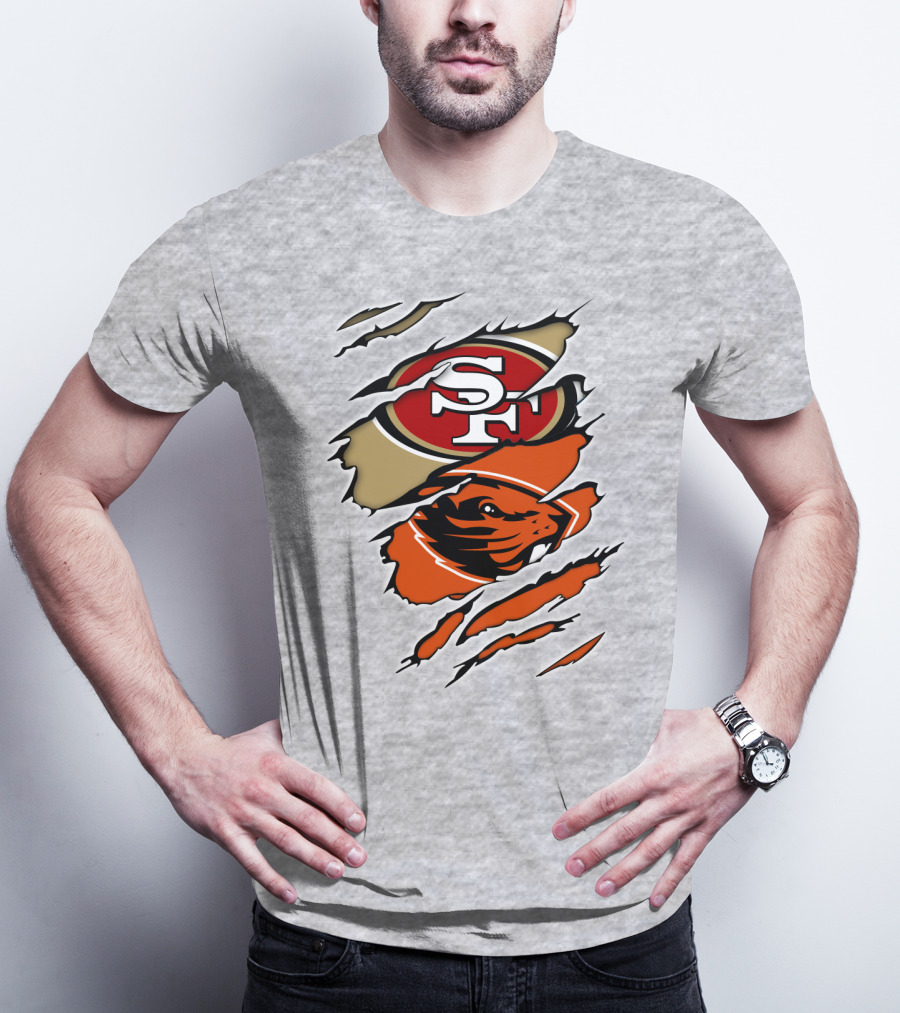 San Francisco 49ers Oregon State Beavers Merge T-Shirt