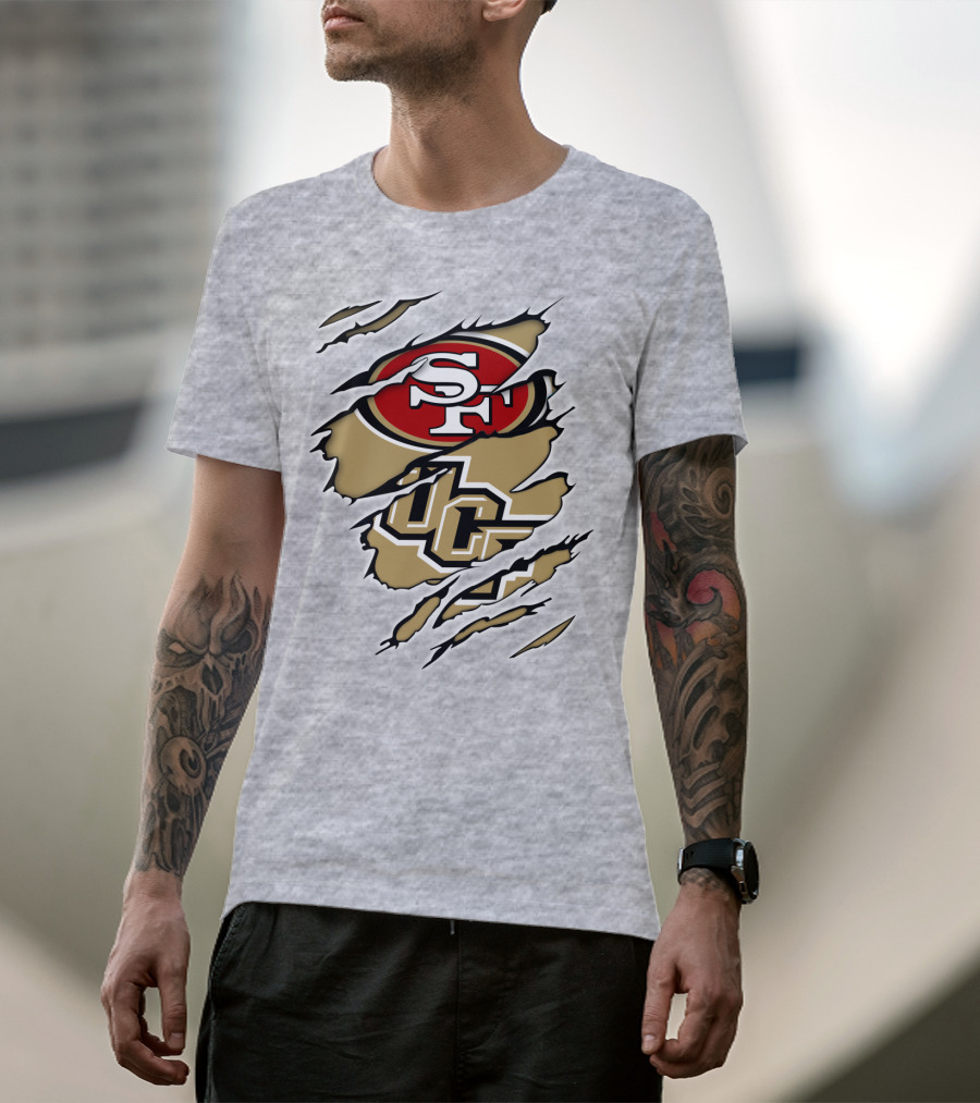 San Francisco 49ers And UCF Knights Torn T-Shirt
