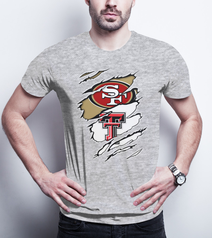 49ers SF Logo Texas Tech Red Raiders TT T-Shirt