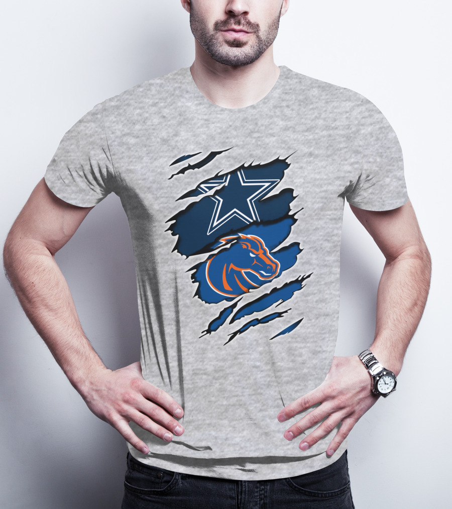 Cowboys Boise Broncos Star Claw Marks T-Shirt