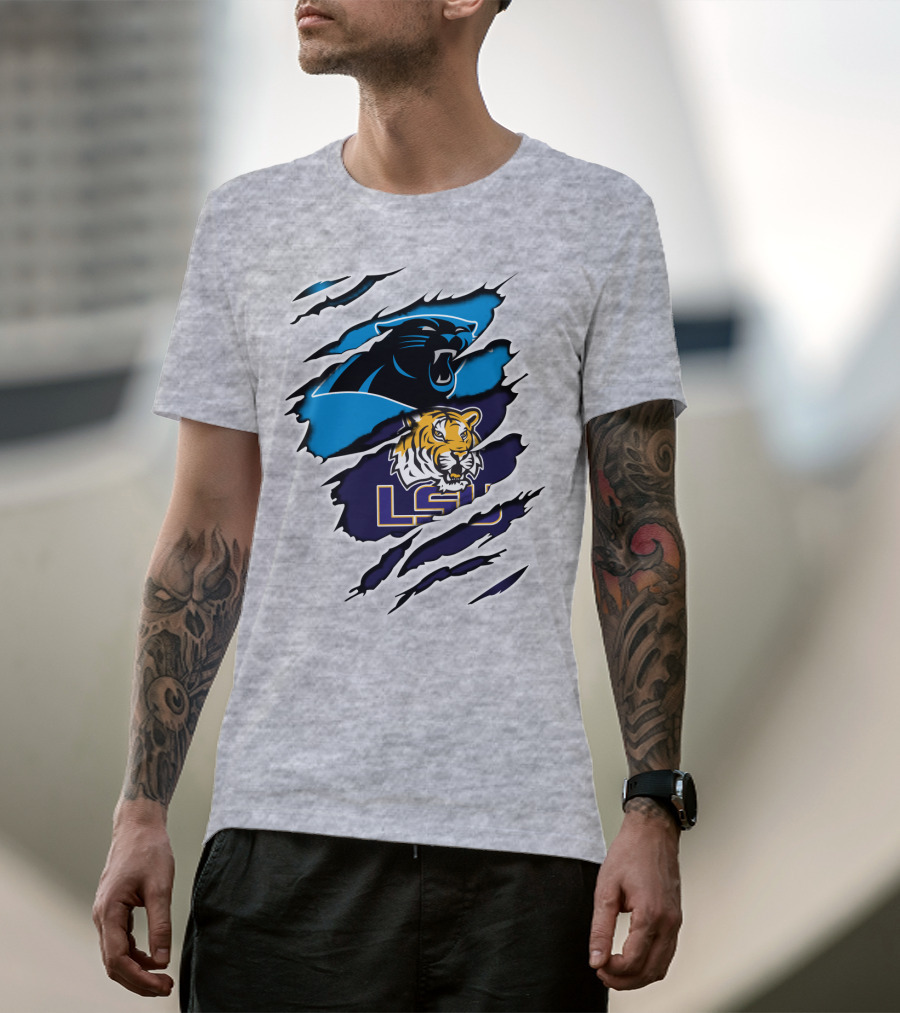 Carolina Panthers And LSU Tigers T-Shirt