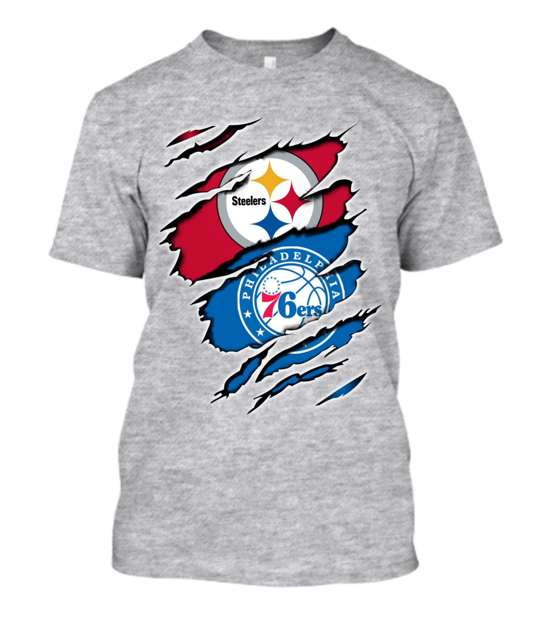 Steelers Philadelphia 76ers Logo Mashup T-Shirt